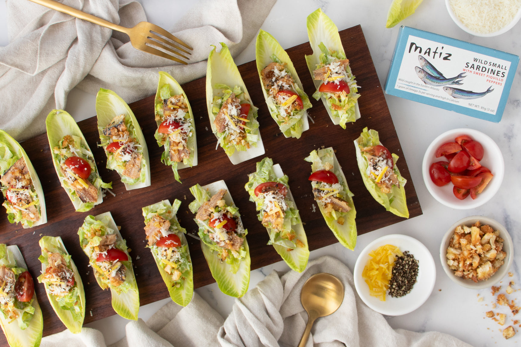 Caesar Salad Endive Spears with Sardines – Culinary Collective