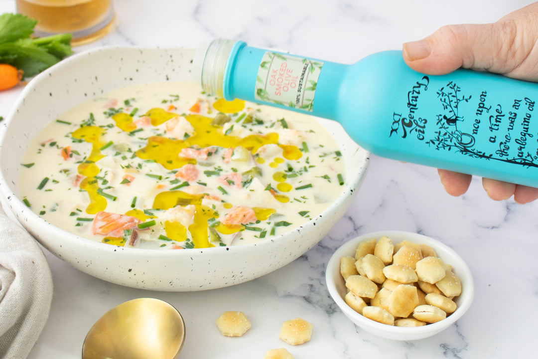 Seafood Chowder with Smoked Oil Drizzle – Culinary Collective